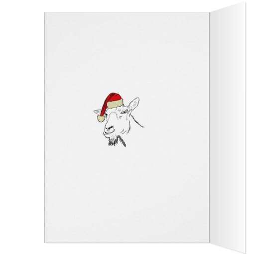 Goat wearing a Santa Hat illustration | Zazzle