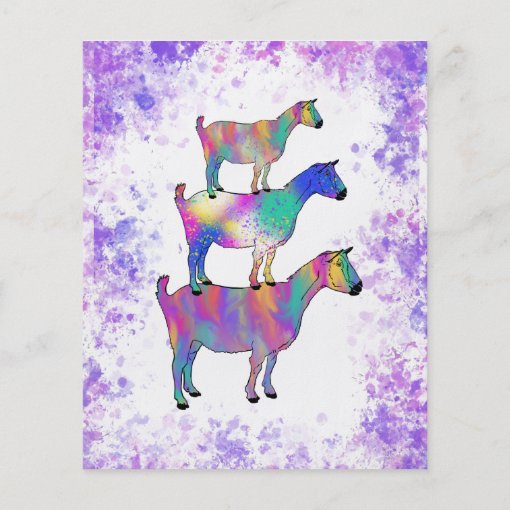 Goats 5th Birthday Photo Purple Budget invitation Flyer | Zazzle