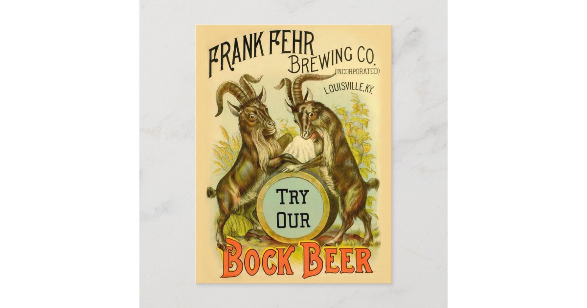 Goats Bock Beer Advertising Postcard | Zazzle