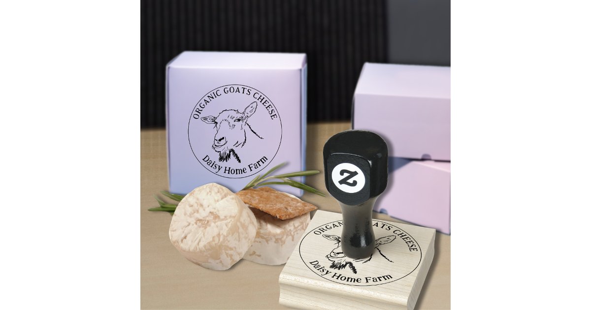 Goats Cheese Custom Business Rubber Stamp | Zazzle