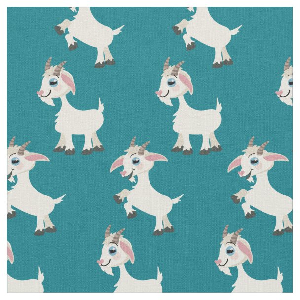 Cute Playful Goats by GetYerGoat Fabric | Zazzle