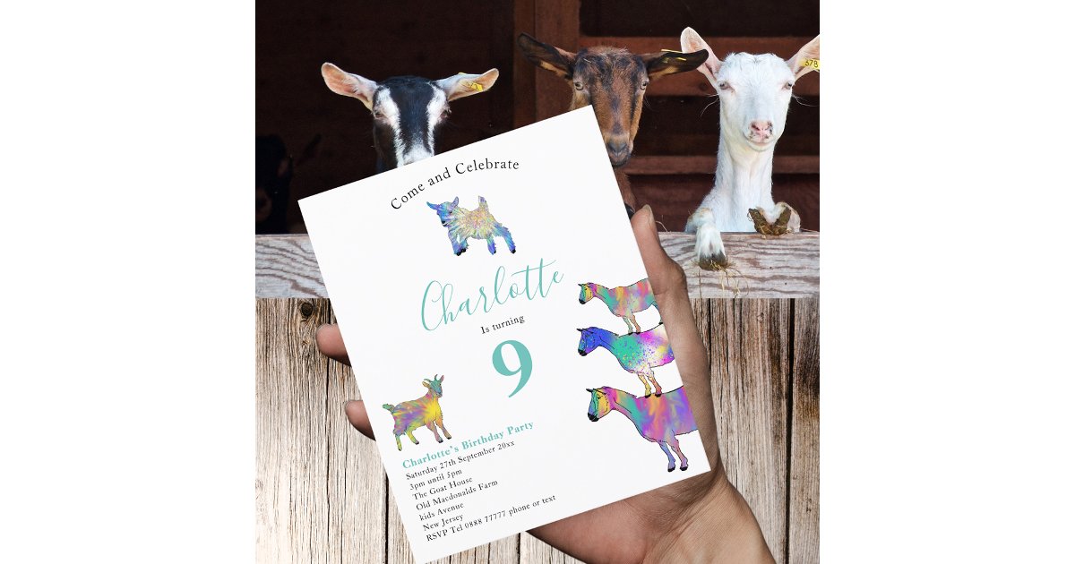 Goats Farm Animal 9th Birthday Party | Zazzle