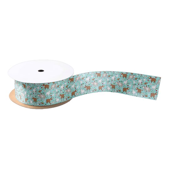 Goats in Blue Satin Ribbon | Zazzle.com