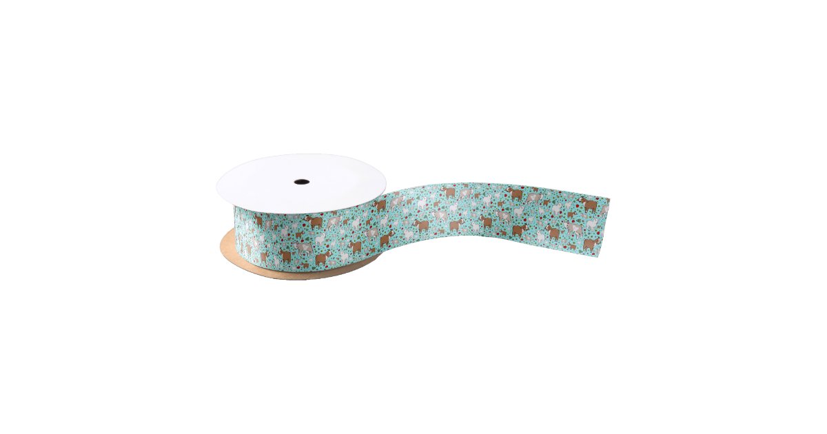 Goats in Blue Satin Ribbon | Zazzle