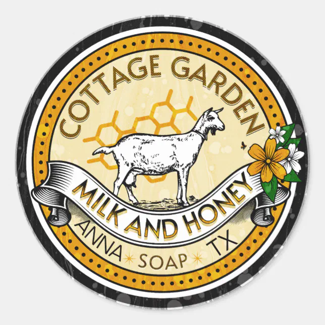 Goat's Milk & Honey Soap Label Sticker | Zazzle