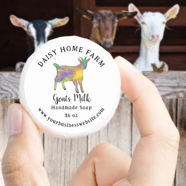 Goats Milk Soap Business Name and Website Classic Round Sticker | Zazzle