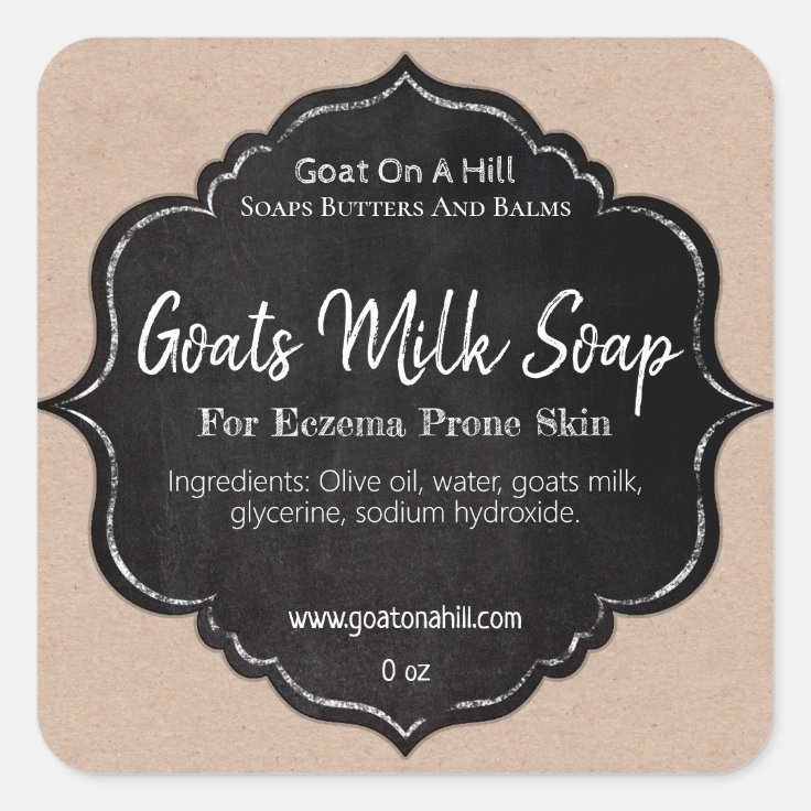 Goat's Milk Soap Square Sticker | Zazzle