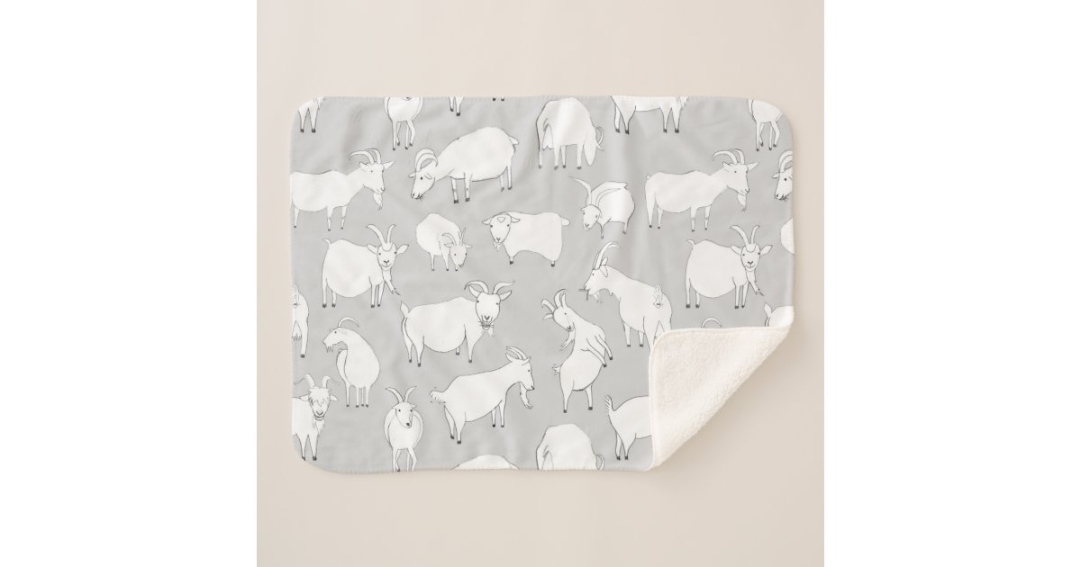 Goats playing - Gray Sherpa Blanket | Zazzle