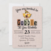 Gobble Til You Wobble Thanksgiving Invitation | Zazzle