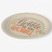 Gobble till you wobble words Thanksgiving plates | Zazzle