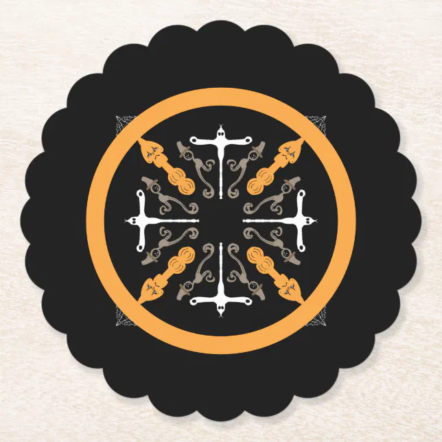 Goblins, Ghouls and Ghosts Halloween Party Paper Coaster | Zazzle