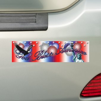 God Bless America Patriotic America Bumper Sticker | Zazzle