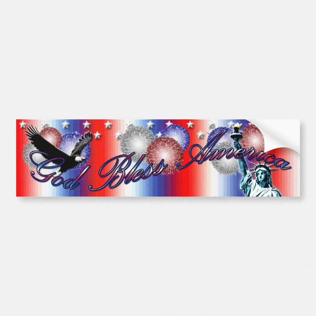 God Bless America Patriotic America Bumper Sticker | Zazzle