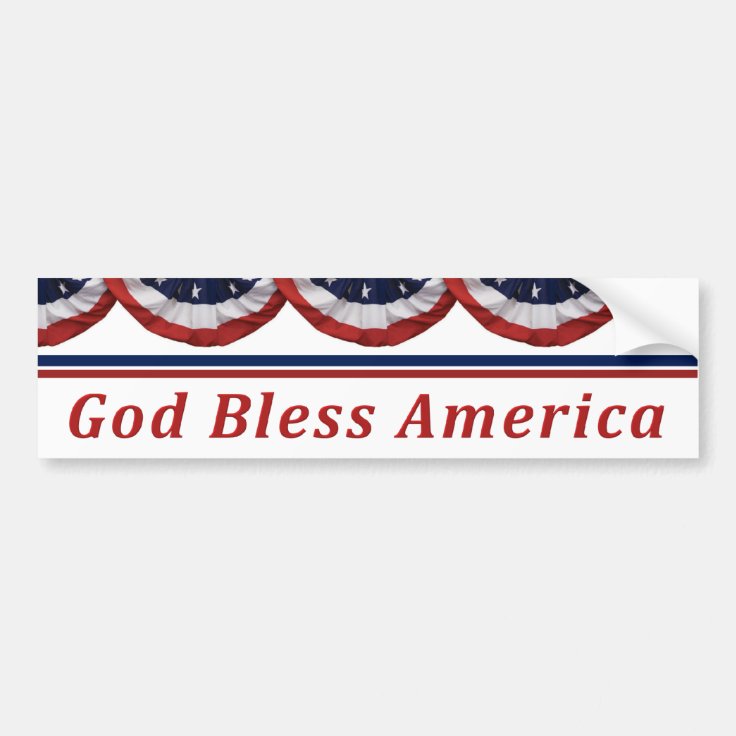 God Bless America Patriotic American Flag Bumper Sticker | Zazzle
