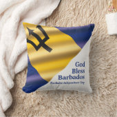 GOD BLESS BARBADOS Independence Day Customized Throw Pillow | Zazzle