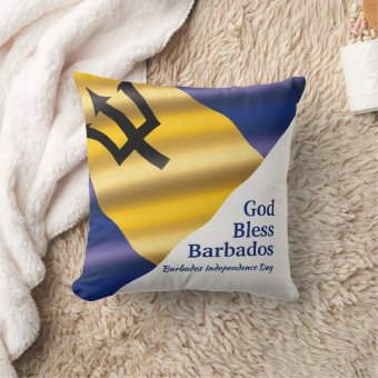 GOD BLESS BARBADOS Independence Day Customized Throw Pillow | Zazzle