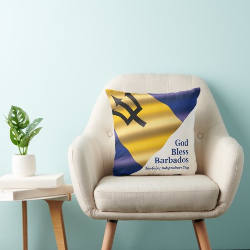 GOD BLESS BARBADOS Independence Day Customized Throw Pillow | Zazzle