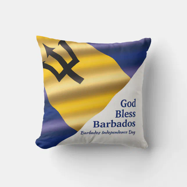 GOD BLESS BARBADOS Independence Day Customized Throw Pillow | Zazzle