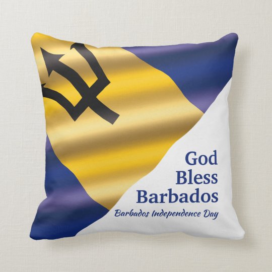 GOD BLESS BARBADOS Independence Day Customized Throw Pillow | Zazzle.com
