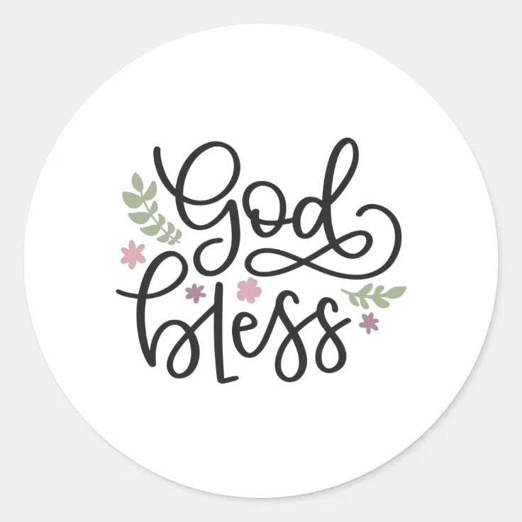 God bless classic round sticker | Zazzle