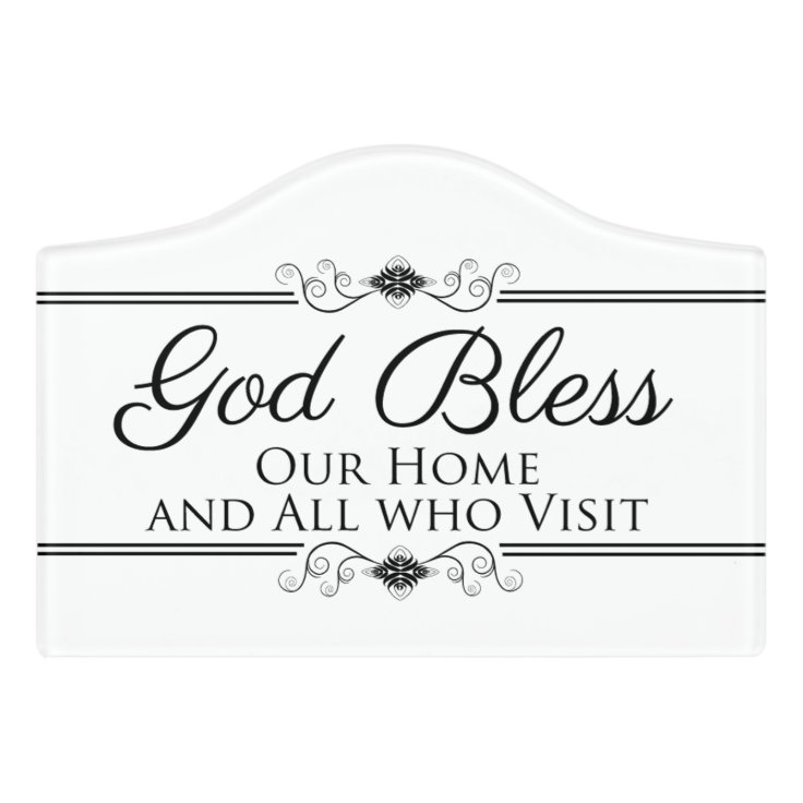God bless our home door sign | Zazzle