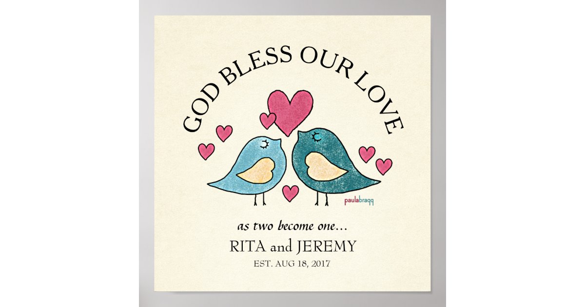 God Bless Our Love: Personalized Poster | Zazzle