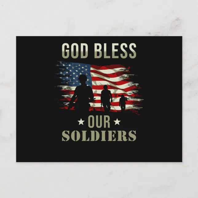 God Bless Our Soldiers Postcard | Zazzle