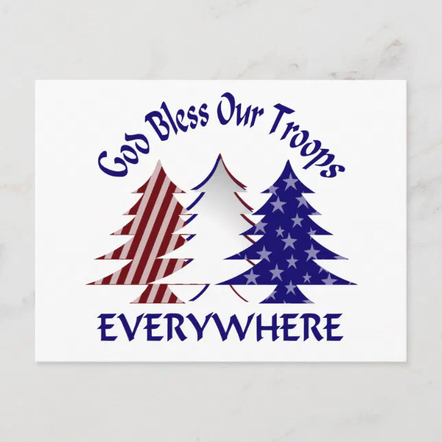 God Bless Our Troops Postcard | Zazzle