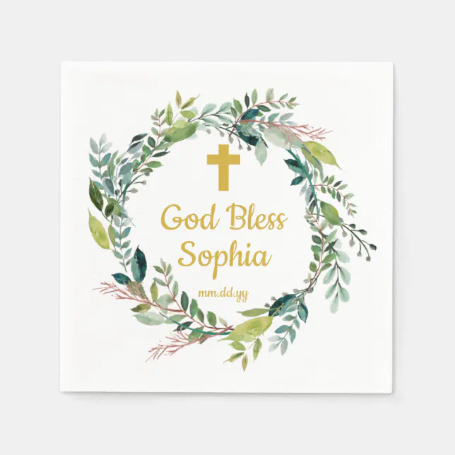 God Bless Son Daughter Baptism Communion Party Napkins | Zazzle