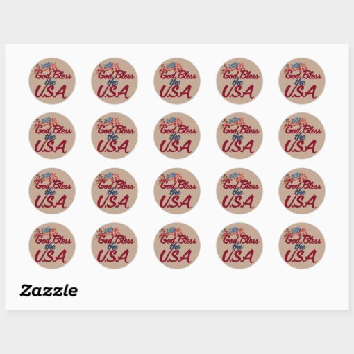 God bless the USA Classic Round Sticker | Zazzle