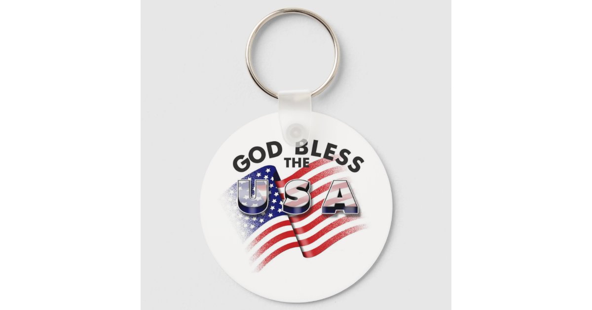 God Bless the USA Keychain | Zazzle