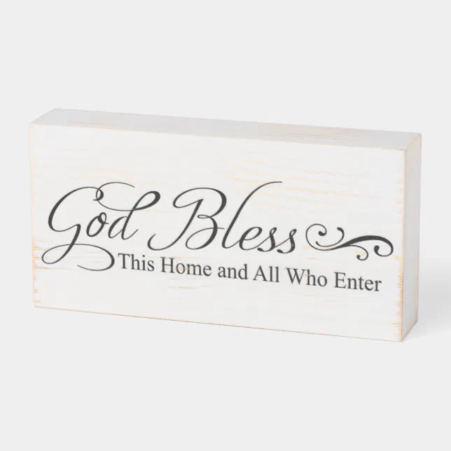 God Bless This Home Christian Quote Wooden Box Sign | Zazzle