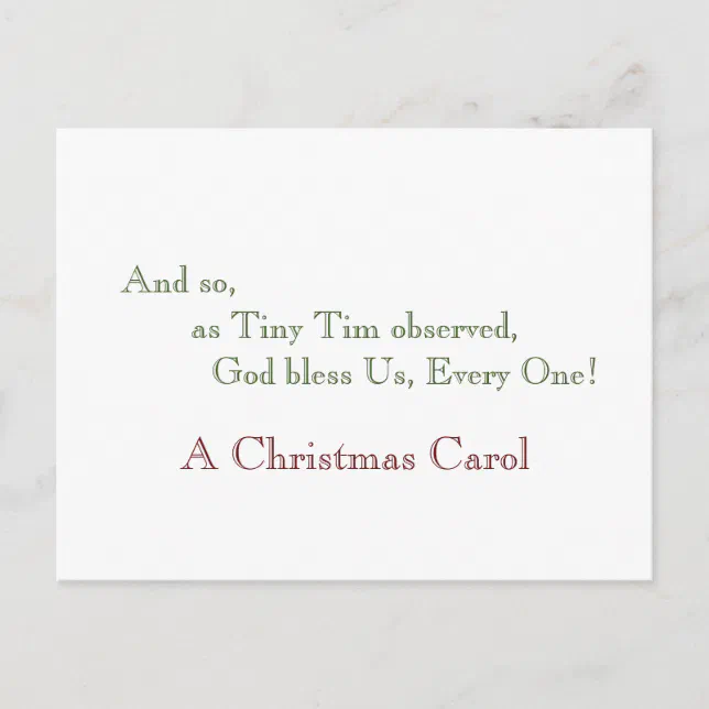 God Bless Us, Every one! Postcard | Zazzle