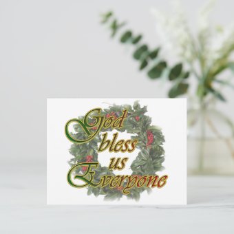 God Bless Us Everyone Postcard | Zazzle