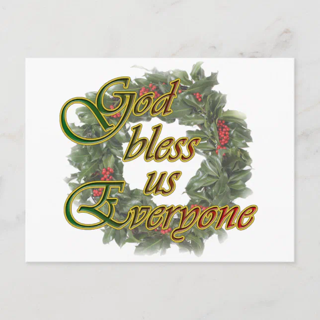 God Bless Us Everyone Postcard | Zazzle