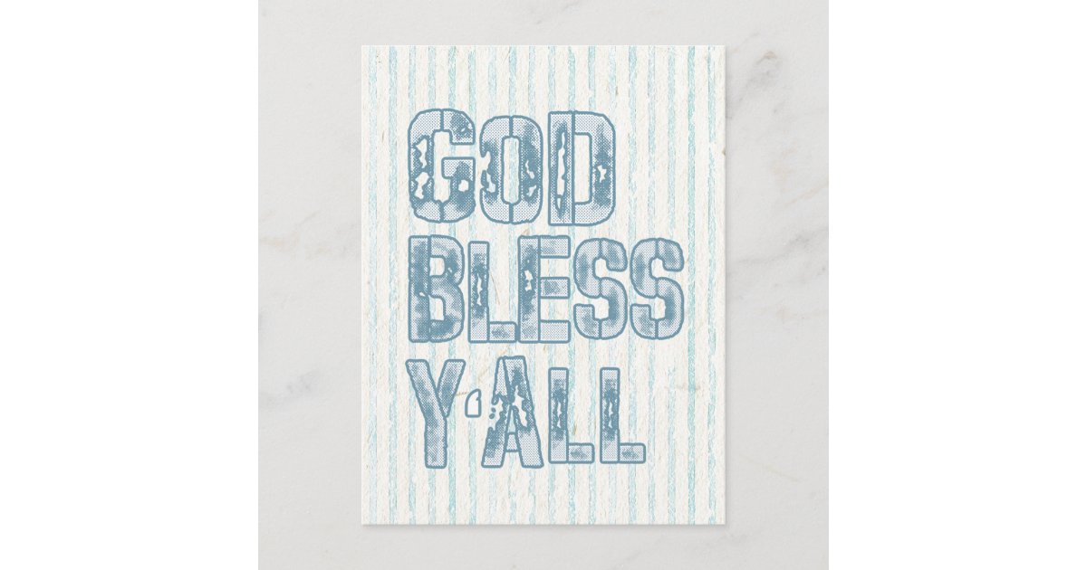 God Bless Y'all Postcard | Zazzle