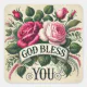 God Bless You Roses Vintage Square Sticker | Zazzle