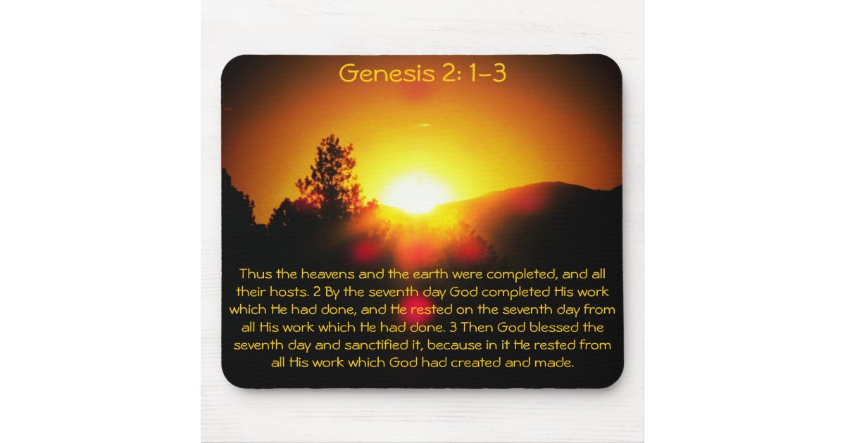 GOD Blessed the Seventh Day Mouse Pad | Zazzle