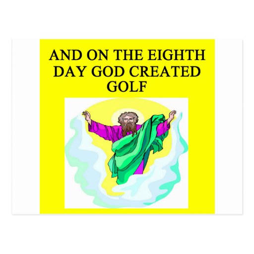 god created golf postcard | Zazzle
