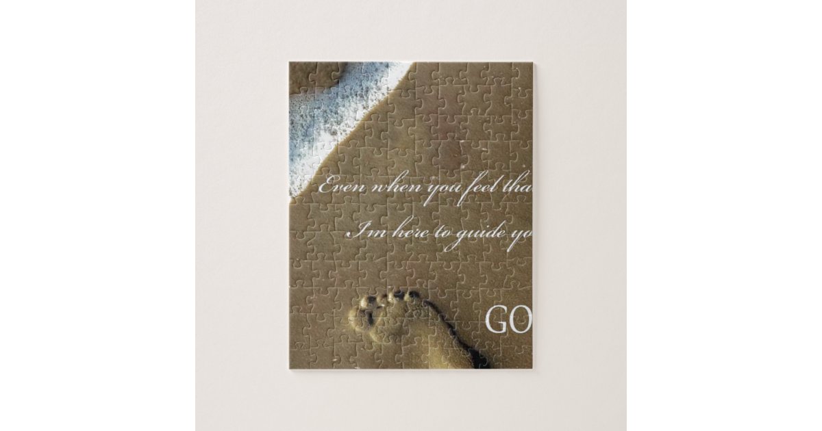 GOD footprint in Sand Jigsaw Puzzle | Zazzle