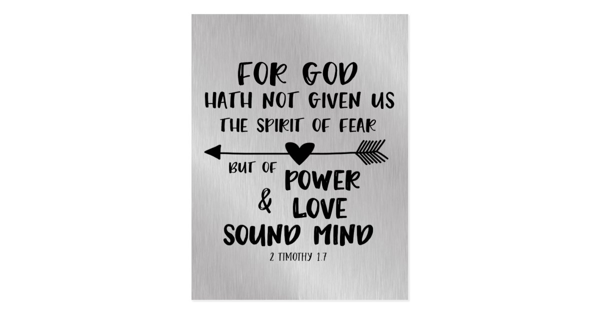 God Has Not Given Spirit Of Fear Bible Verse Postcard Zazzle God Has Not Given Spirit Of Fear Bible Verse Postcard Zazzle