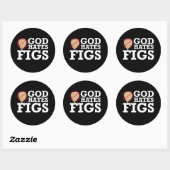 GOD HATES FIGS - WHITE -.png Classic Round Sticker | Zazzle