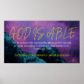 GOD IS ABLE Christian Frame Art for TV Poster | Zazzle