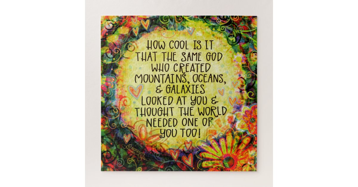 God is Cool Inspiring Religious Pretty Inspirivity Jigsaw Puzzle | Zazzle