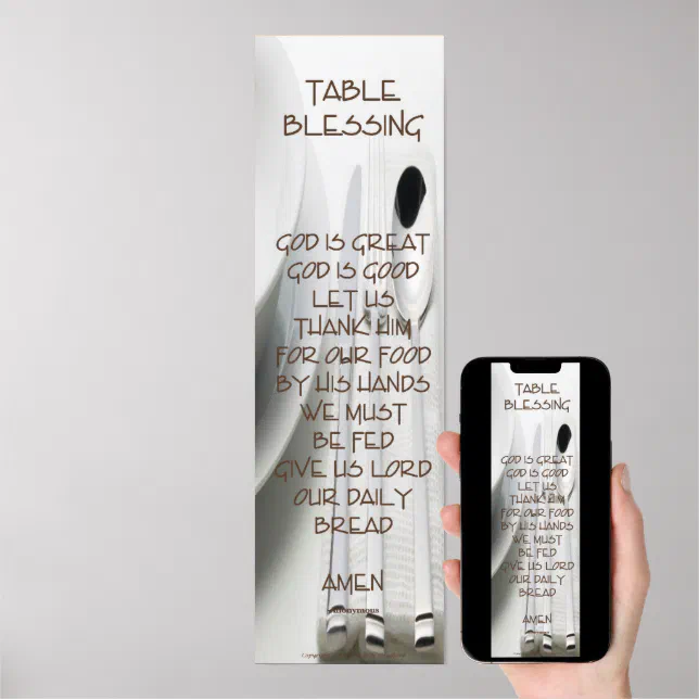 God is Great Table Prayer Poster | Zazzle