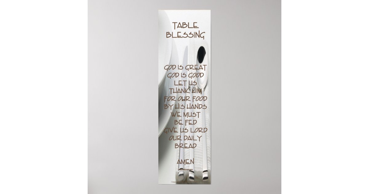 God is Great Table Prayer Poster | Zazzle