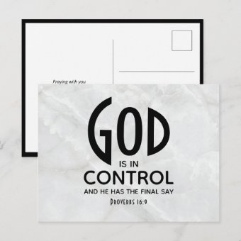 GOD IS IN CONTROL Inspirational Christian Postcard | Zazzle