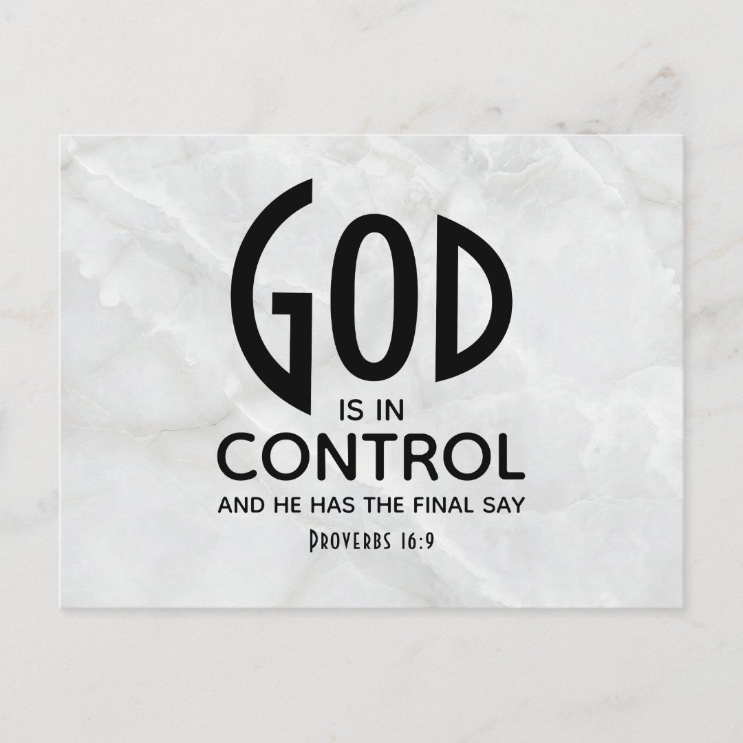 GOD IS IN CONTROL Inspirational Christian Postcard | Zazzle