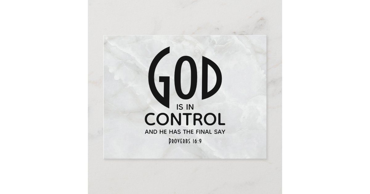 GOD IS IN CONTROL Inspirational Christian Postcard | Zazzle