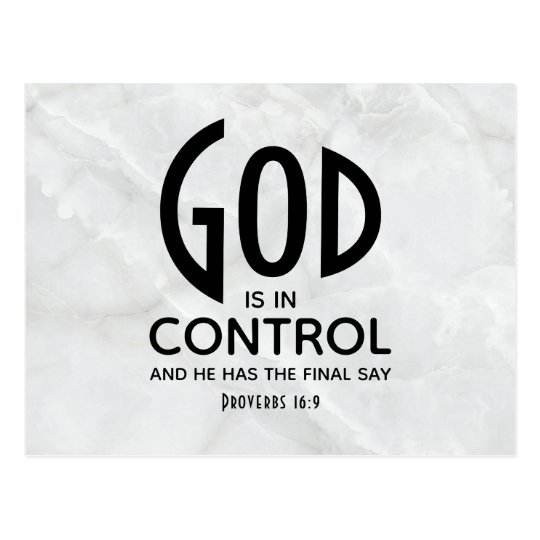 GOD IS IN CONTROL Inspirational Christian Postcard | Zazzle.com